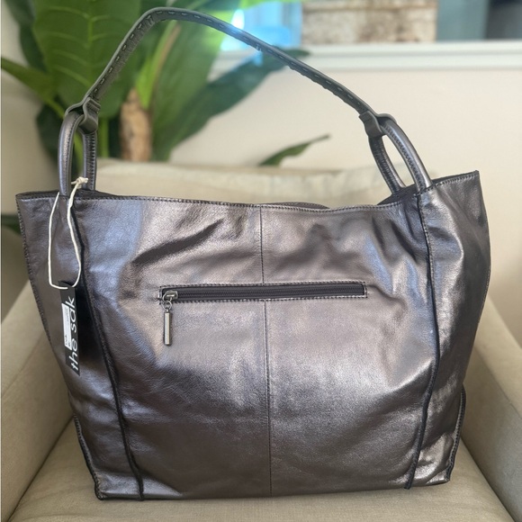 The Sak | Bags | The Sak Metallic Gray Leather Tote Bag | Poshmark